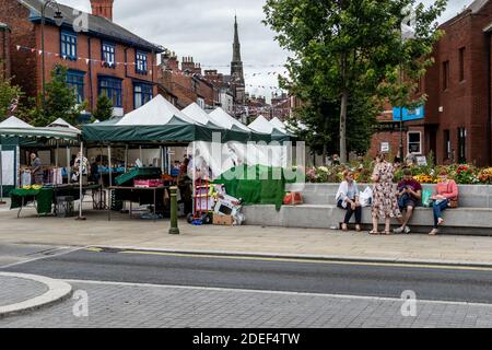 Leek town centre shopping centre in the county of Staffordshire ...
