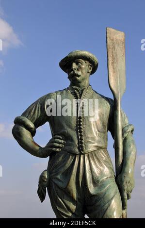 statue of a ferryman, Balatonfüred, Bad Plattensee, Veszprém county ...