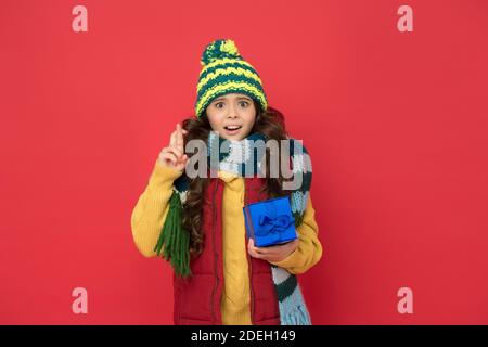 stylish child in knitwear care health in cold season, casual fashion ...