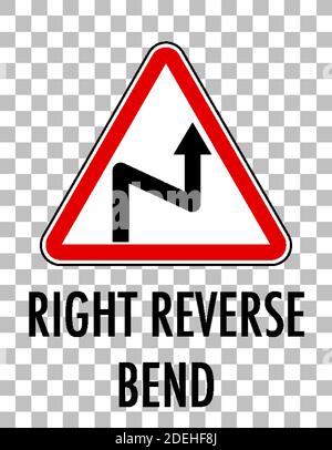 Right reverse bend sign isolated on transparent background illustration ...
