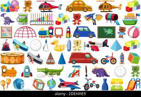 Toy train with shapes cartoon illustration Stock Vector Image & Art - Alamy