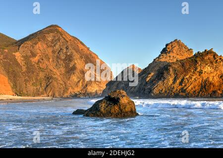 Pfeiffer Beach along Pfeiffer State Park in Big Sur, California Stock ...