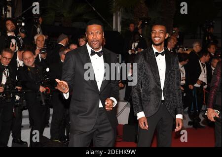 Chris Tucker and his son Destin Tucker attend the screening of "Rambo ...