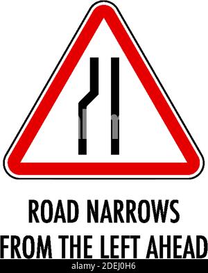 Narrow road sign clipart, illustration vector Stock Vector Image & Art ...