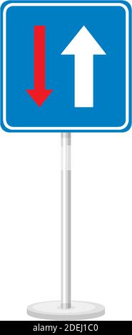 Priority over oncoming vehicles sign isolated on white background ...