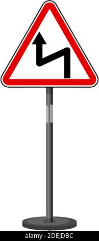 Left reverse bend sign with stand isolated on transparent background ...