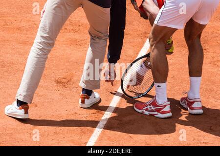 Novak Djokovic arguing with the referee during French Tennis Open at ...