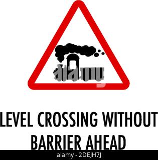 Level crossing ahead (without safety barriers) , Slash symbol 2 ...