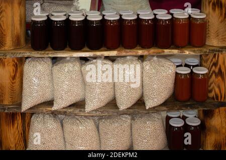 White beans in plastic packaging in the view Stock Photo - Alamy