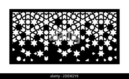 Jali decorative vector panel,screen,fence design. Cnc geometric template for laser cutting ...