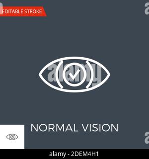 Normal Vision Thin Line Vector Icon. Flat Icon Isolated on the White ...