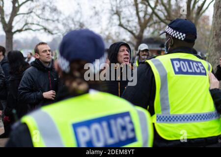 Anti-Vax protesters clash with police at Trafalgar Square during ...