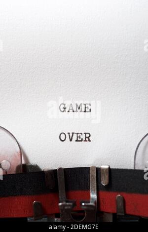 Game over phrase written with a typewriter Stock Photo - Alamy