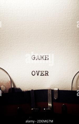 Game over phrase written with a typewriter Stock Photo - Alamy
