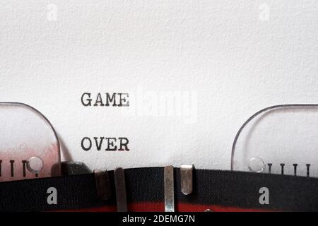 Game over phrase written with a typewriter Stock Photo - Alamy