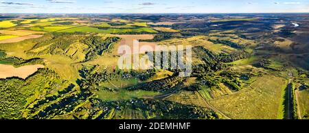 Typical aerial landscape of the Central Russian Upland. Bolshoe ...