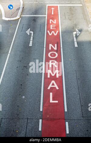 Street Sign the Direction Way to Normal versus Strange Stock Photo - Alamy