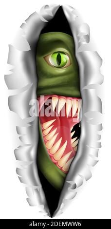 Monster Tearing A Rip Through the Background Stock Vector Image & Art ...