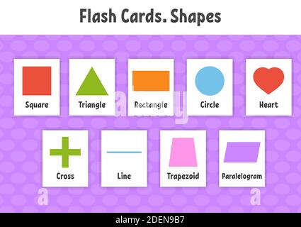 Flash cards. Learning shapes. Education developing worksheet. Activity ...