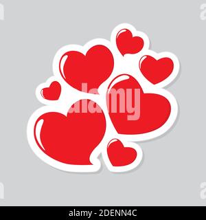 Love. Heart Form Sticker Illustration Stock Photo - Alamy