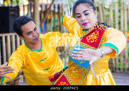 Tradtional pangalay, an indigenous Muslim Mindanao dance is performed ...