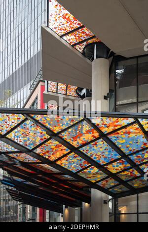 The colourful canopy of the 22 Bishopsgate Tower office complex in the ...