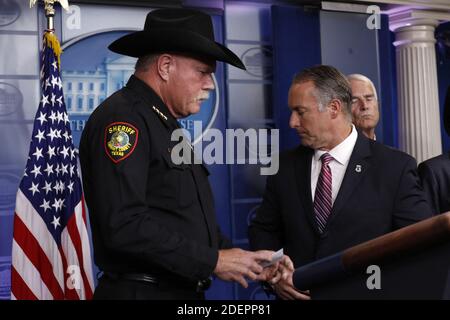 Tarrant County, Texas Sheriff Bill Waybourn talks during a White House ...