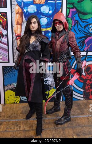 Cosplayers attending the Comic Con Paris 2019 at the Grande Halle de la ...