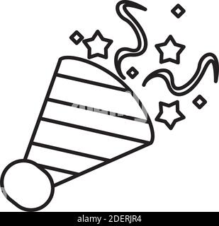 cornet with confetti line style icon vector illustration design Stock ...