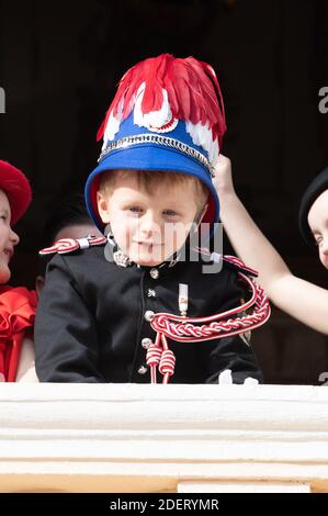 Crown Prince Jacques of Monaco posing on the Palace's balcony during ...