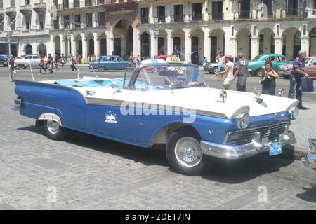 Old North American cars commonly used as Taxis in Cuba known as ...