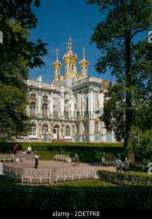 Great Palace of Tsarskoye Selo (the Catherine Palace), front view Stock ...