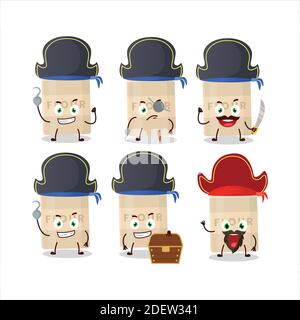 White flour cartoon character with various types of business emoticons ...