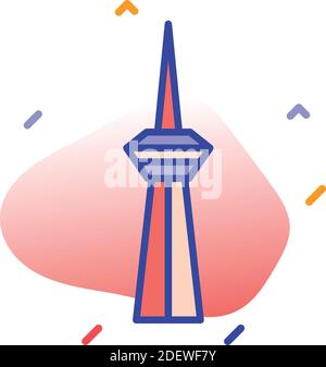 CN Tower, Canada, tower, toronto fully editable vector icons Stock ...