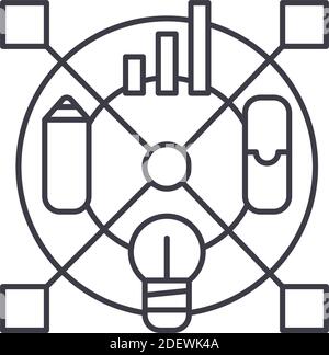 Agile methodology arrow editable stroke outline icon isolated on white ...