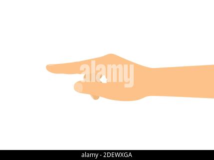 illustration of human index finger pressing round button, line hand ...