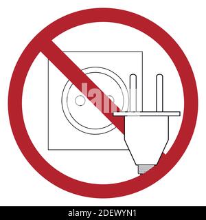 Caution Unplug When Not In Use Symbol Sign Stock Vector Image & Art - Alamy
