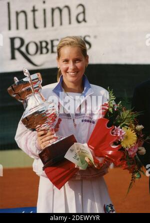 Austrian tennis player Sandra Dopfer, Roland Garros, France 1993 Stock ...