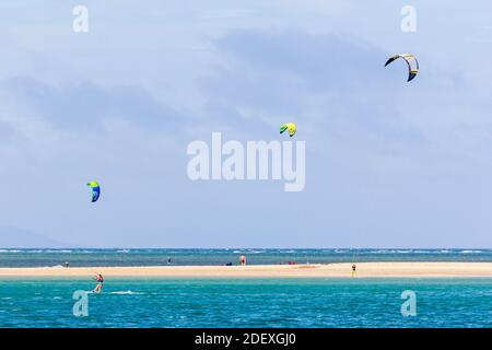 Kite boarding in Capusan Beach, Cuyo, Palawan, Philippines Stock Photo ...