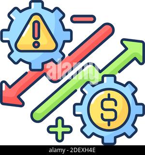 Business Risks icon. Simple line element stock market symbol for ...