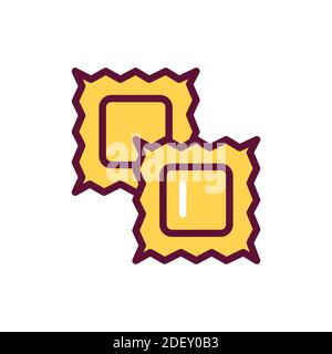 Original italian pasta Ravioli color line icon. Isolated vector element ...
