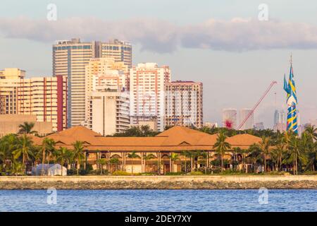 Commercial buildings in Manila as seen from Manila Bay, Philippines ...