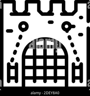 grid goal of ancient castle line icon vector illustration Stock Vector ...