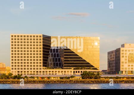 Commercial buildings in Manila as seen from Manila Bay, Philippines ...