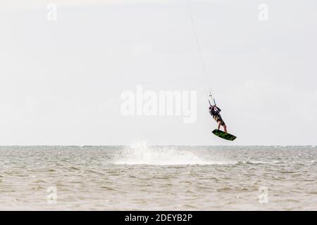 Kite boarding in Capusan Beach, Cuyo, Palawan, Philippines Stock Photo ...