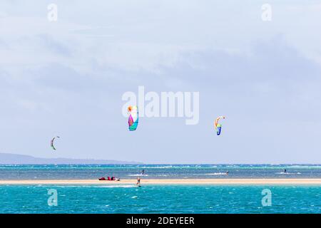 Kite boarding and windsurfing in Capusan Beach, Cuyo, Palawan ...