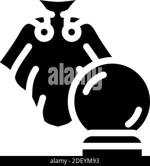 magician mantle and sphere glyph icon vector. magician mantle and ...