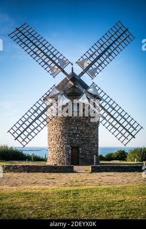 Traditional old French Windmill, Moulin a vent de Boisse, in the Lot ...