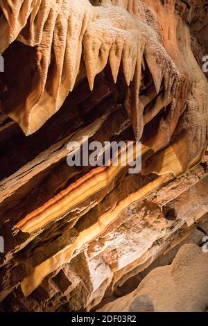 Flowstone cave bacon rock formation in Shenandoah Cavern Stock Photo ...