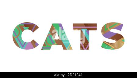 The word CATS concept written in colorful abstract typography Stock ...